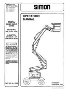 Simon Lift Manual Reference & Equipment Identification | Aerial Specialists